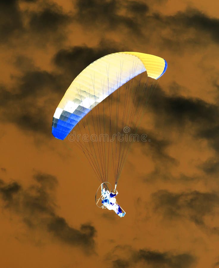 Parachute in the Sky. Inversion Stock Image - Image of aerial, flying ...
