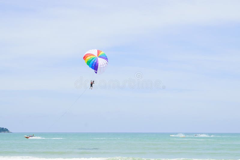 Parachute stock photo. Image of parachutes, jumper, beach - 100793820