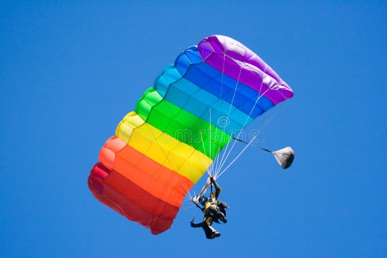 Parachuting stock photo. Image of excitement, purple, nylon - 3355836