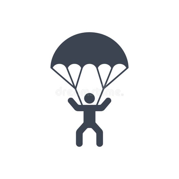Parachuting Icon stock vector. Illustration of parachuting - 375316647