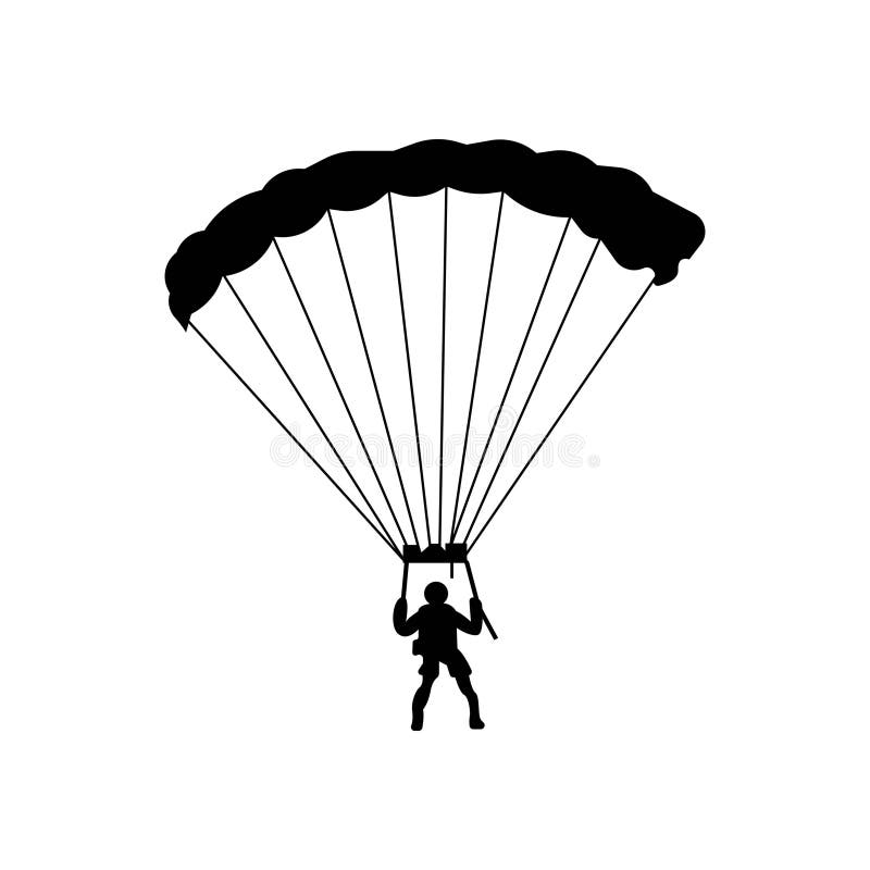 Parachuting or Paragliding Icon, Vector Illustration Symbol Design ...