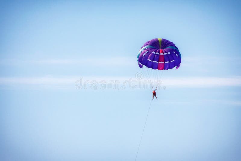 Parachuting at sea stock image. Image of outdoor, holiday - 40366943