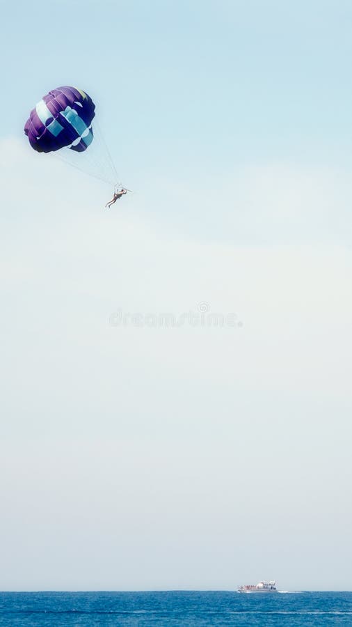 Parachuting at sea stock image. Image of outdoor, parachute - 40366965