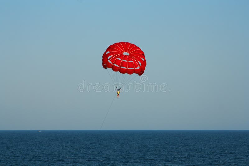 Parachuting at sea stock image. Image of flying, activity - 59481149