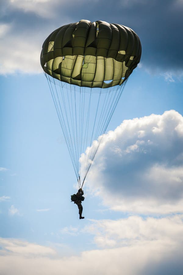 Parachutist in the war stock photo. Image of force, male - 44805408