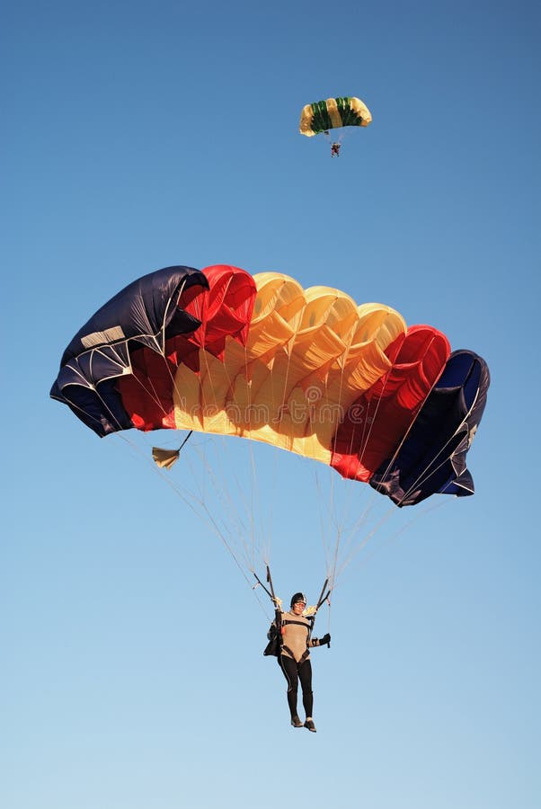 Parachutists in air stock image. Image of cloud, belt - 17198839