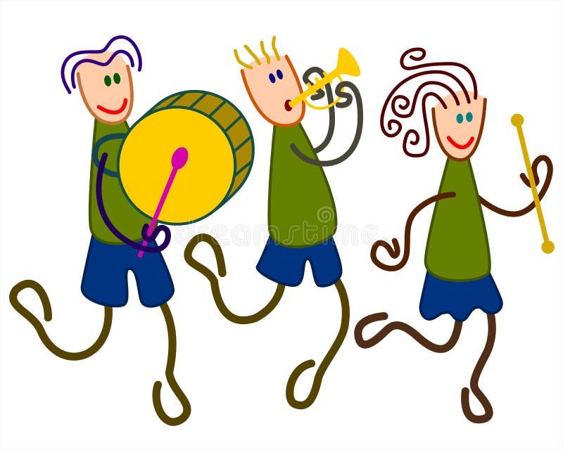 Marching band stock vector. Illustration of happy, cartoon - 22096165