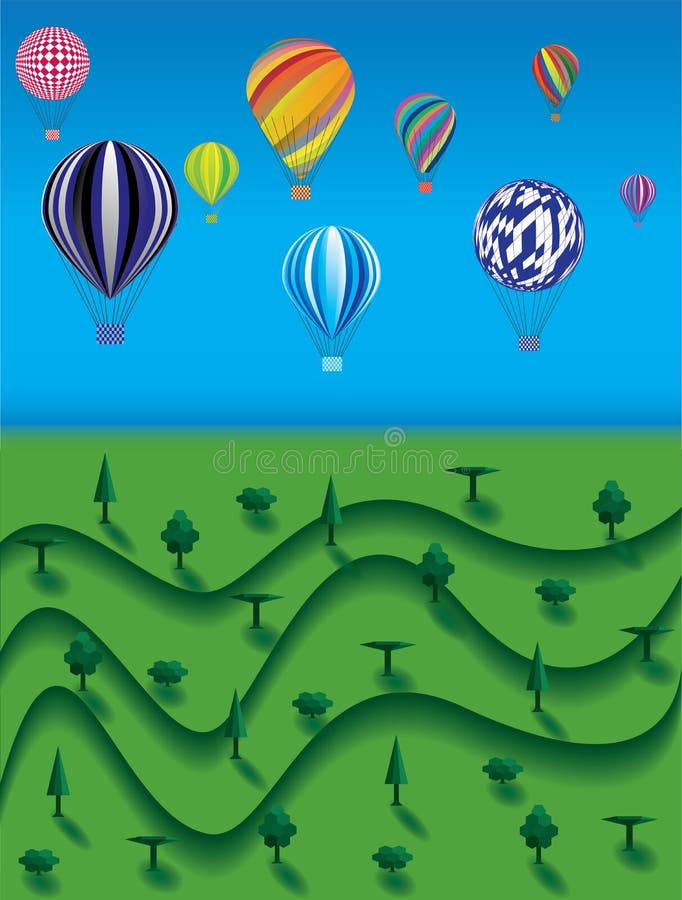 The Parade of Balloons. Color Illustration Stock Vector - Illustration ...