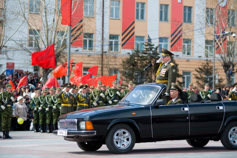 9 May parade commander editorial stock photo. Image of open - 38365088