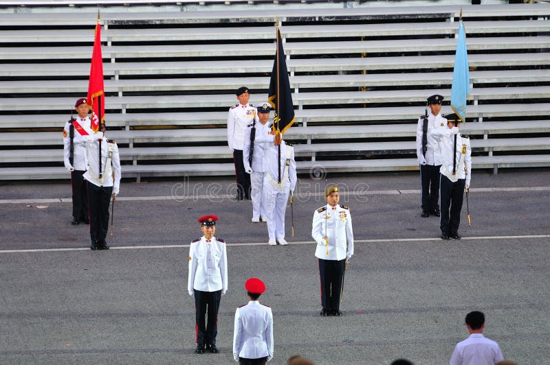 Parade Commander Standing Smartly with the Guard-of-honor Contingents ...