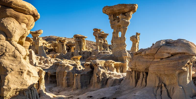 Parade of Eroded Geologic Rock Formations Stock Photo - Image of ...