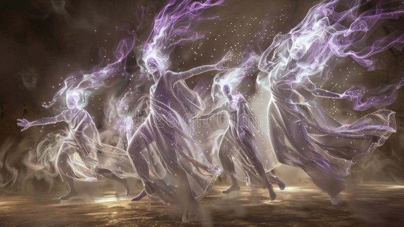 A Parade of Ethereal Beings Their Bodies Made of Seemingly Solid ...