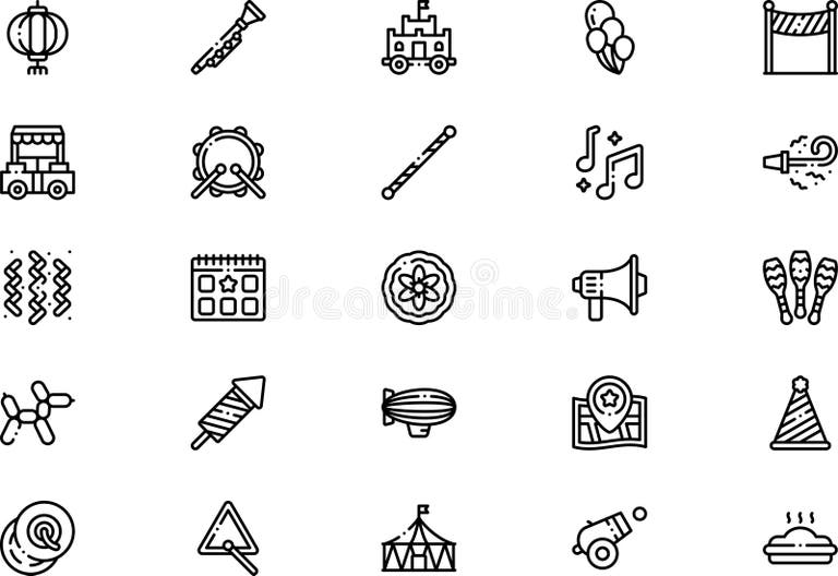 Parade Icons Collection is a Vector Illustration with Editable Stroke ...