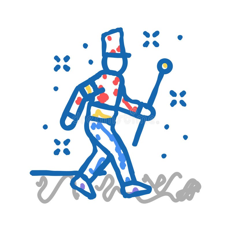 Parade Manager Icon Doodle Illustration Stock Vector - Illustration of ...