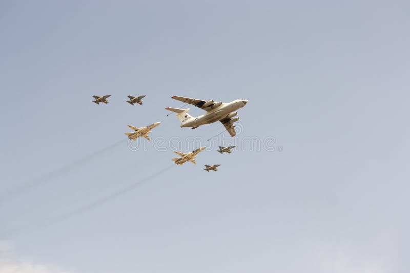 Parade of Military Aircraft in Moscow May, 9 2010 Editorial Photography ...
