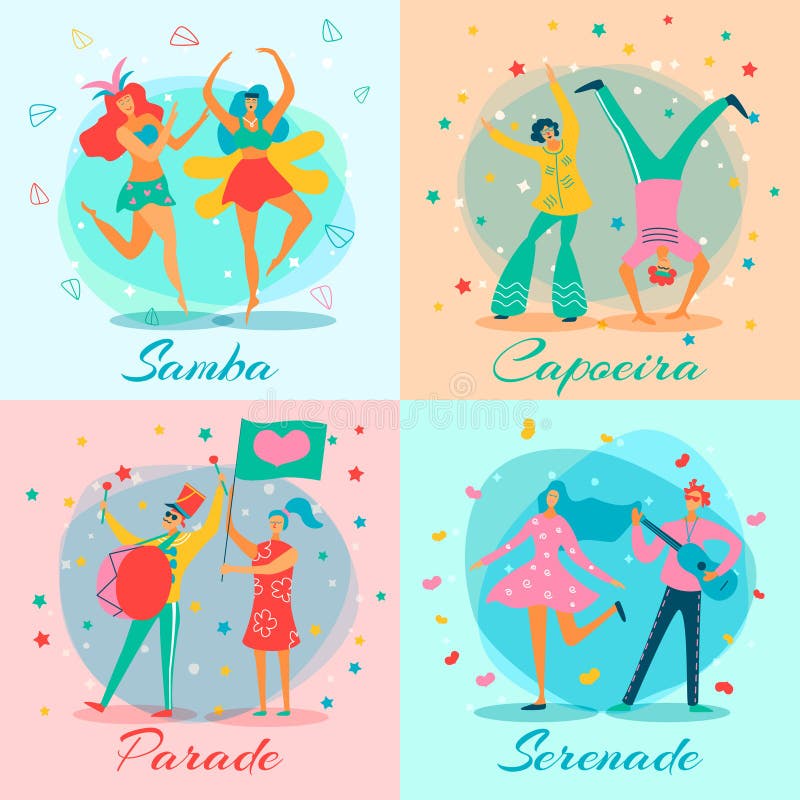 Parade People Flat Icon Set Stock Vector - Illustration of costume ...