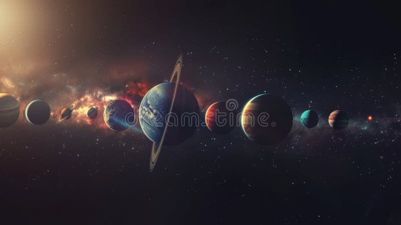 Parade of the Planets of the Solar System. Stock Image - Image of ...
