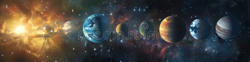 Parade of the Planets of the Solar System. Stock Image - Image of ...