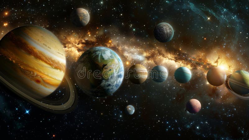 Parade of the Planets of the Solar System. Stock Image - Image of outer ...