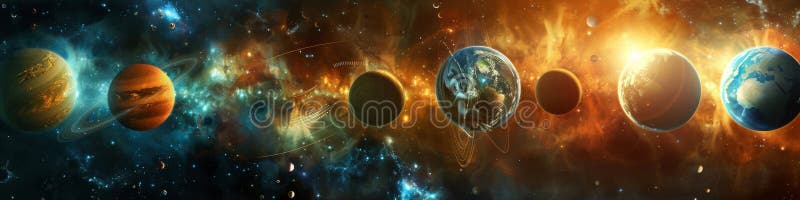 Parade of the Planets of the Solar System. Stock Photo - Image of ...