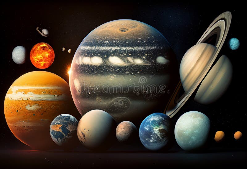 Parade of Planets in the Solar System. AI Generated Stock Image - Image ...