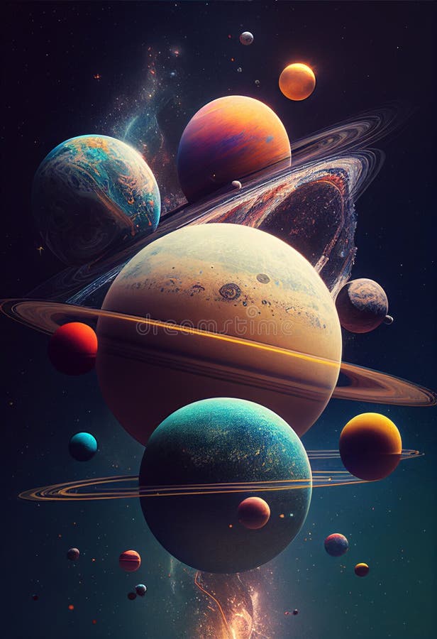 Parade of Planets in the Solar System. AI Generated Stock Photo - Image ...