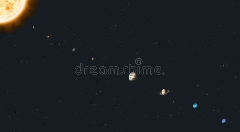 Parade of Planets of Solar System Stock Photo - Image of galaxy ...