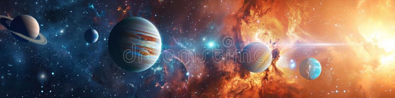 Parade of the Planets of the Solar System. Stock Photo - Image of ...