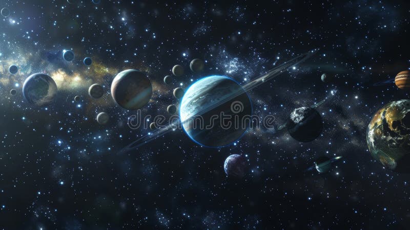 Parade of the Planets of the Solar System. Stock Image - Image of ...