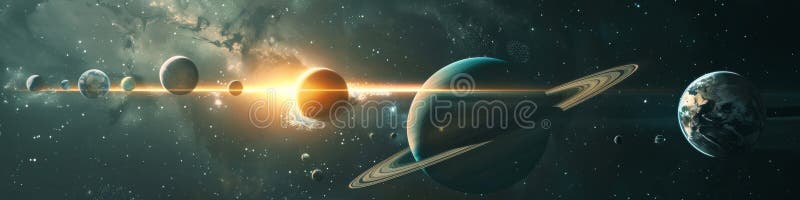 Parade of the Planets of the Solar System. Stock Image - Image of ...