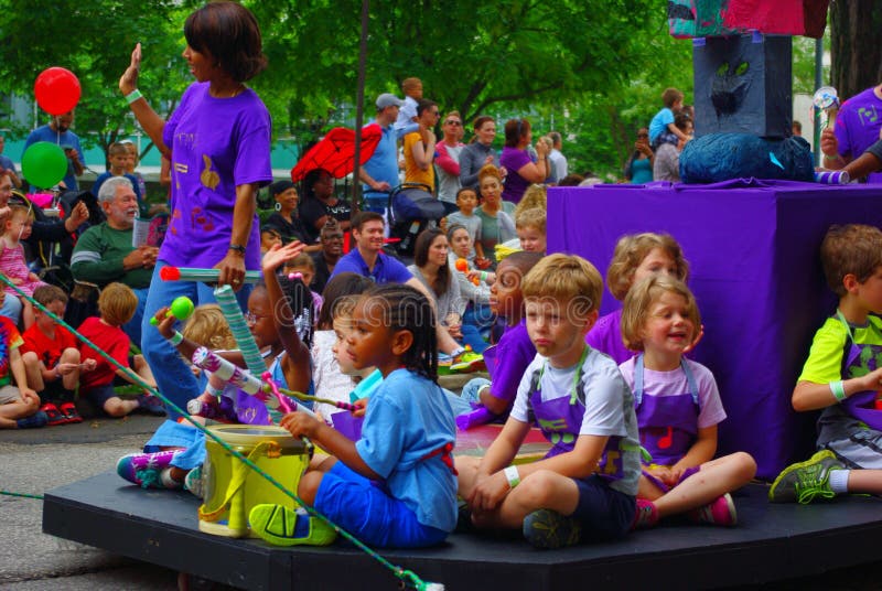 Parade scene editorial stock photo. Image of kids, parade - 55537953