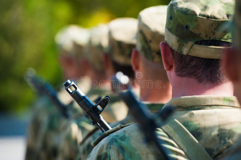 The parade of soldiers editorial stock photo. Image of military - 130831463