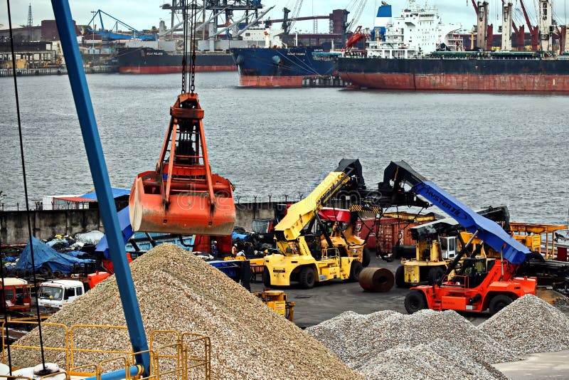 Paradeep, India, October,21, 2020. Cargo Terminal for Unloading Bulk ...