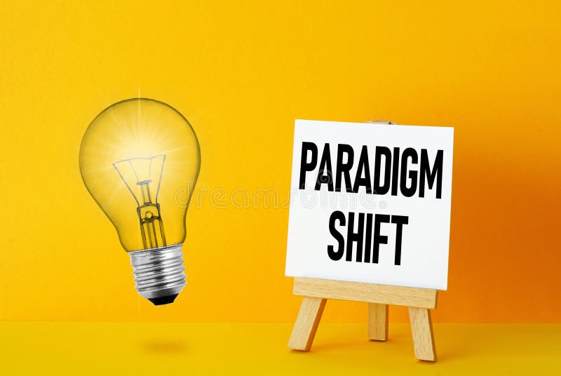 Paradigm Shift is Shown Using the Text and Photo of Light Bulb Stock ...