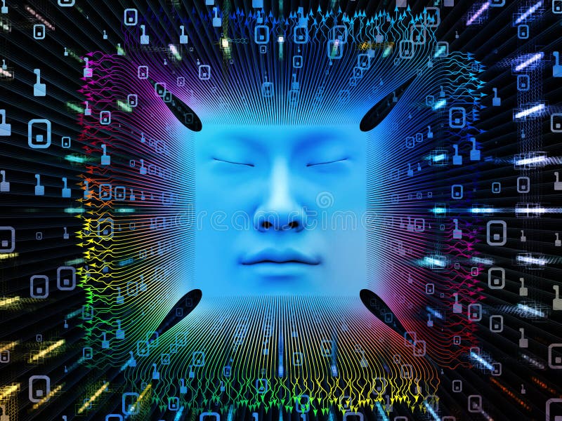 Paradigm of Super Human AI stock illustration. Illustration of head ...