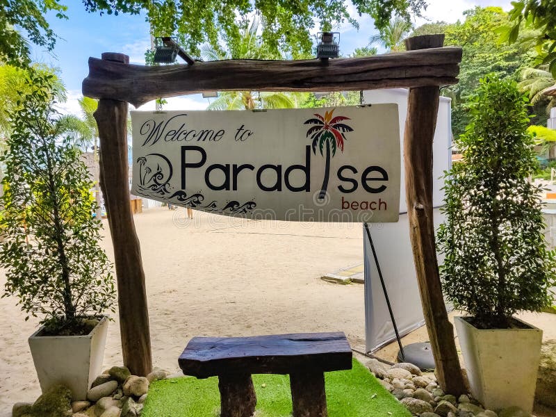 Paradise Beach Entrance Gate in Phuket, Thailand Editorial Image ...