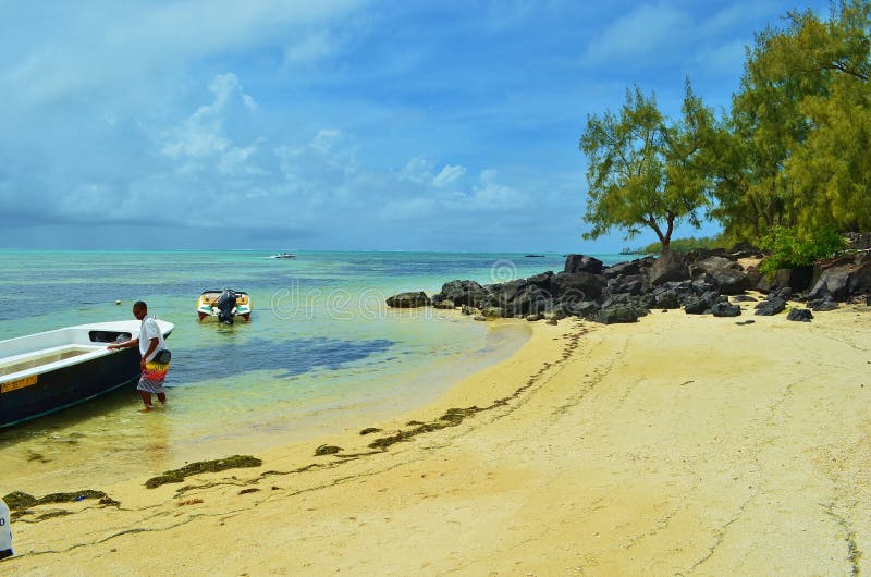 Paradise Beach, Mauritius Island Editorial Stock Image - Image of sand ...