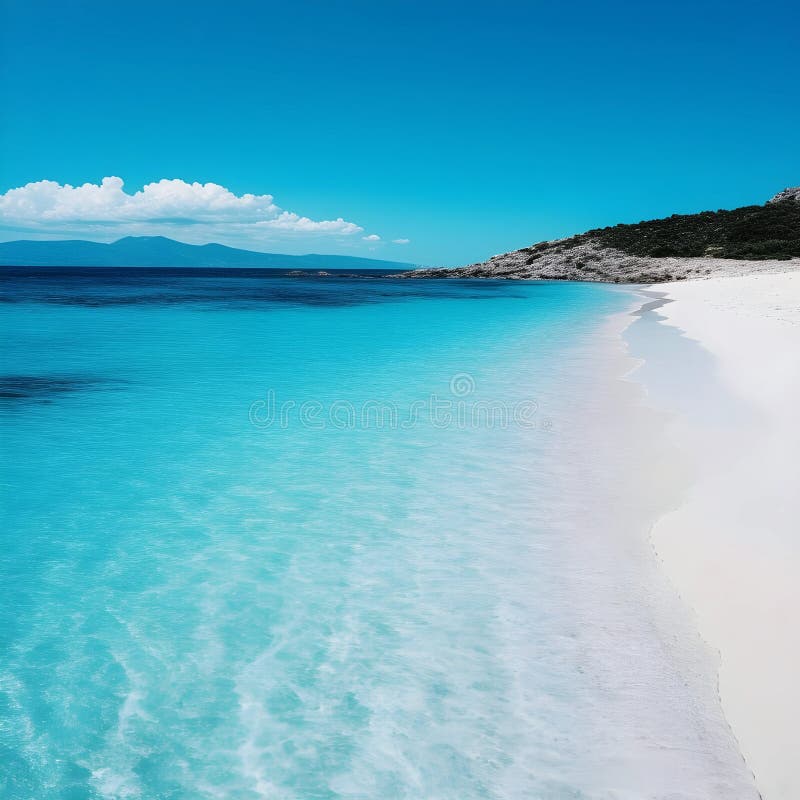Paradise Beach with White Sand and Coco Palms. Summer Vacation and ...