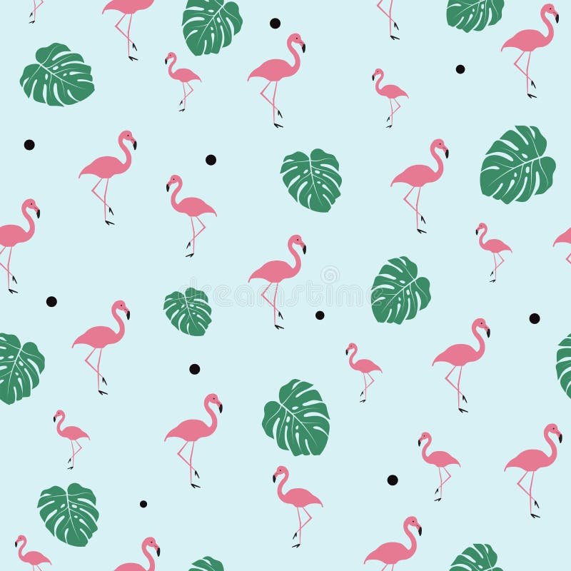 Paradise Exotic Tropical Trendy Flamingo Pattern Stock Vector ...