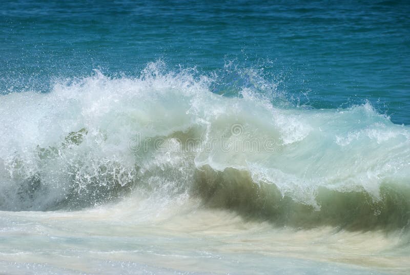 Paradise Island Turquoise Breaking Wave Stock Image - Image of water ...