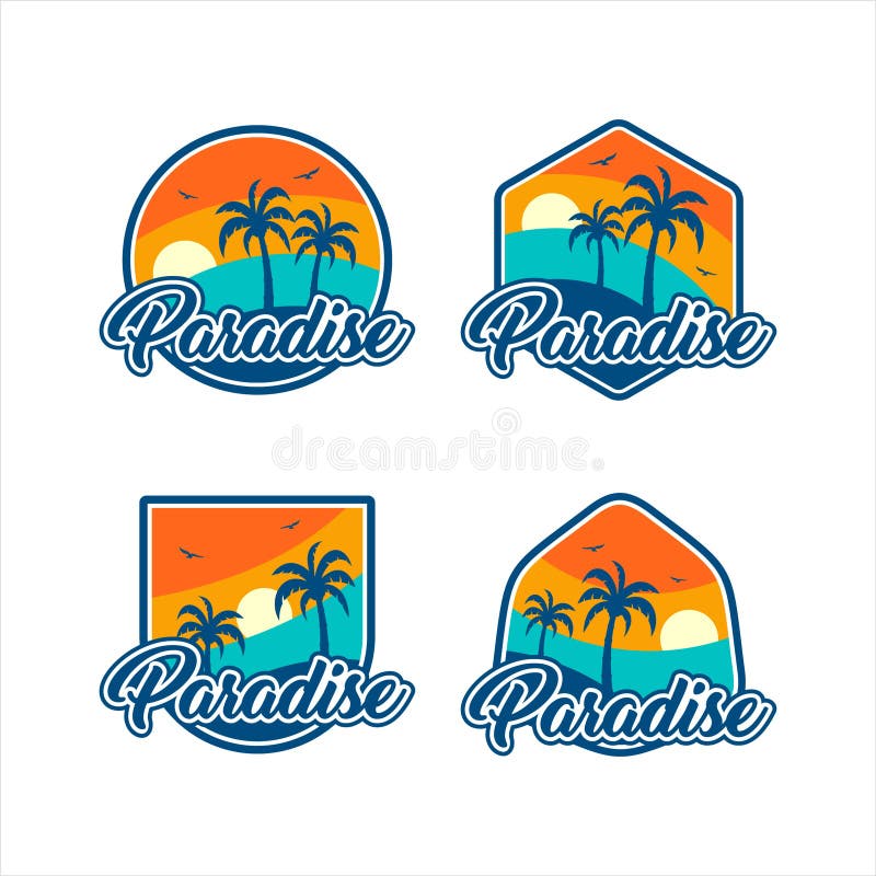 Paradise Logo Design Vector Illustrations Stock Vector - Illustration ...
