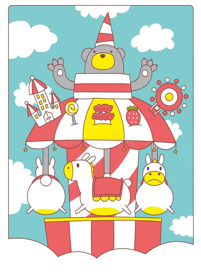 Paradise merry go round stock vector. Illustration of dream - 16794441