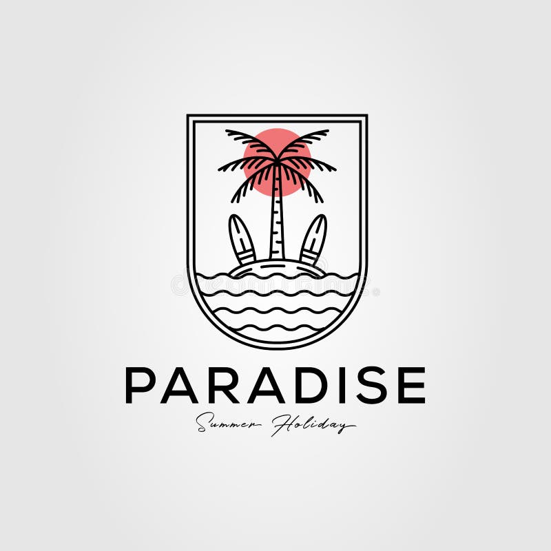 Set of Palm Tree and Paradise Logo Vector Illustration Design. Bundle ...