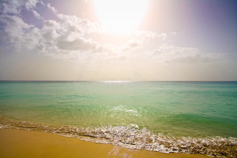 Paradisiac White Sand Beach Stock Image - Image of beach, moon: 15079411