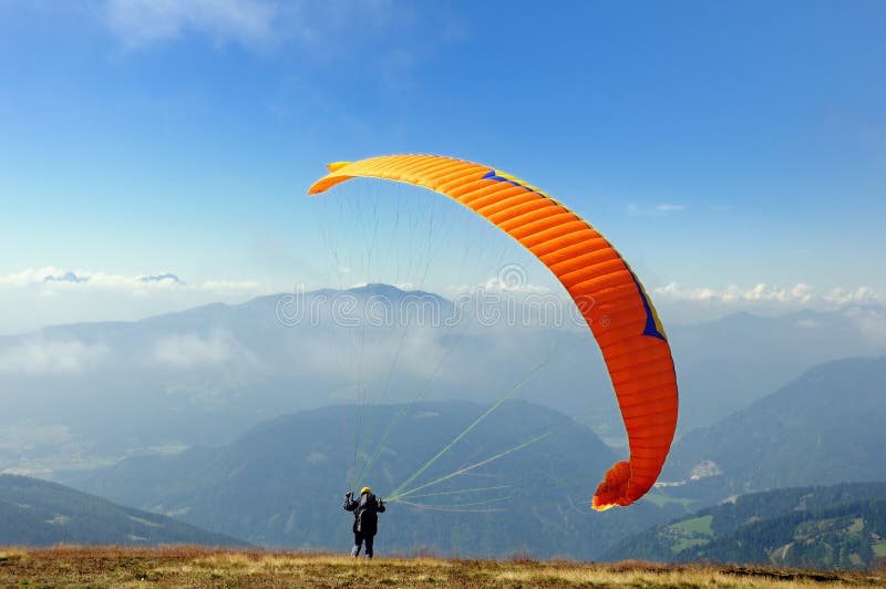 Paraglider stock photo. Image of parachutist, silhouette - 855574