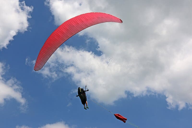 Paraglider Being Towed on a Winch Launch Stock Photo - Image of wing ...