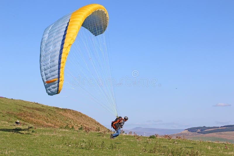 Paraglider launching wing stock image. Image of transport - 131576095