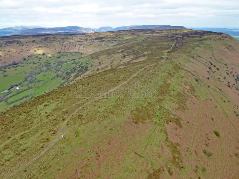 Paraglider Flying Above the Ridge at Pandy, Wales Stock Photo - Image ...