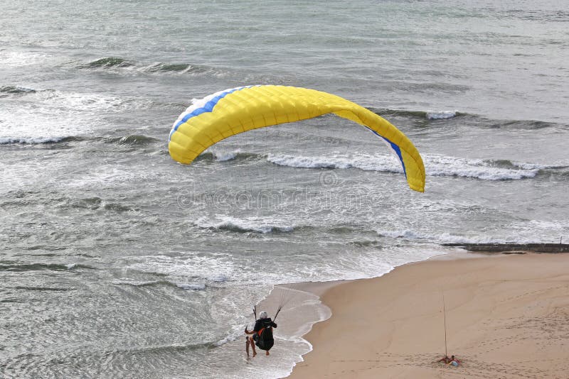 Paraglider Flying Above the Sea Stock Image - Image of wing ...