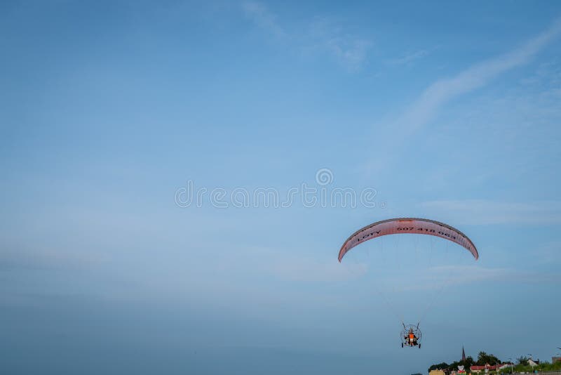 Paraglider Flying Over the Beach Editorial Photography - Image of ...